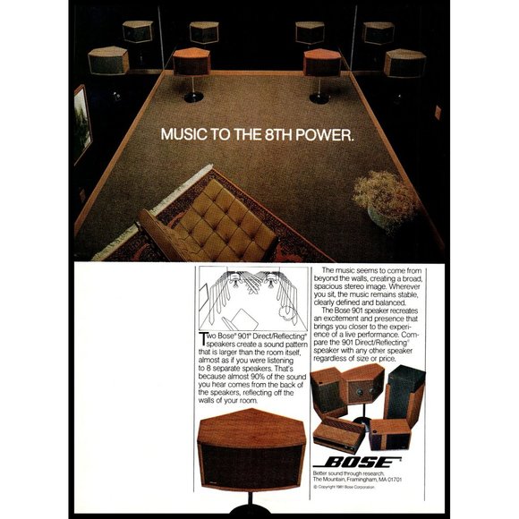 Bose | Art | 982 Bose 91 Stereo Speakers Vintage Print Ad Audiophile ...